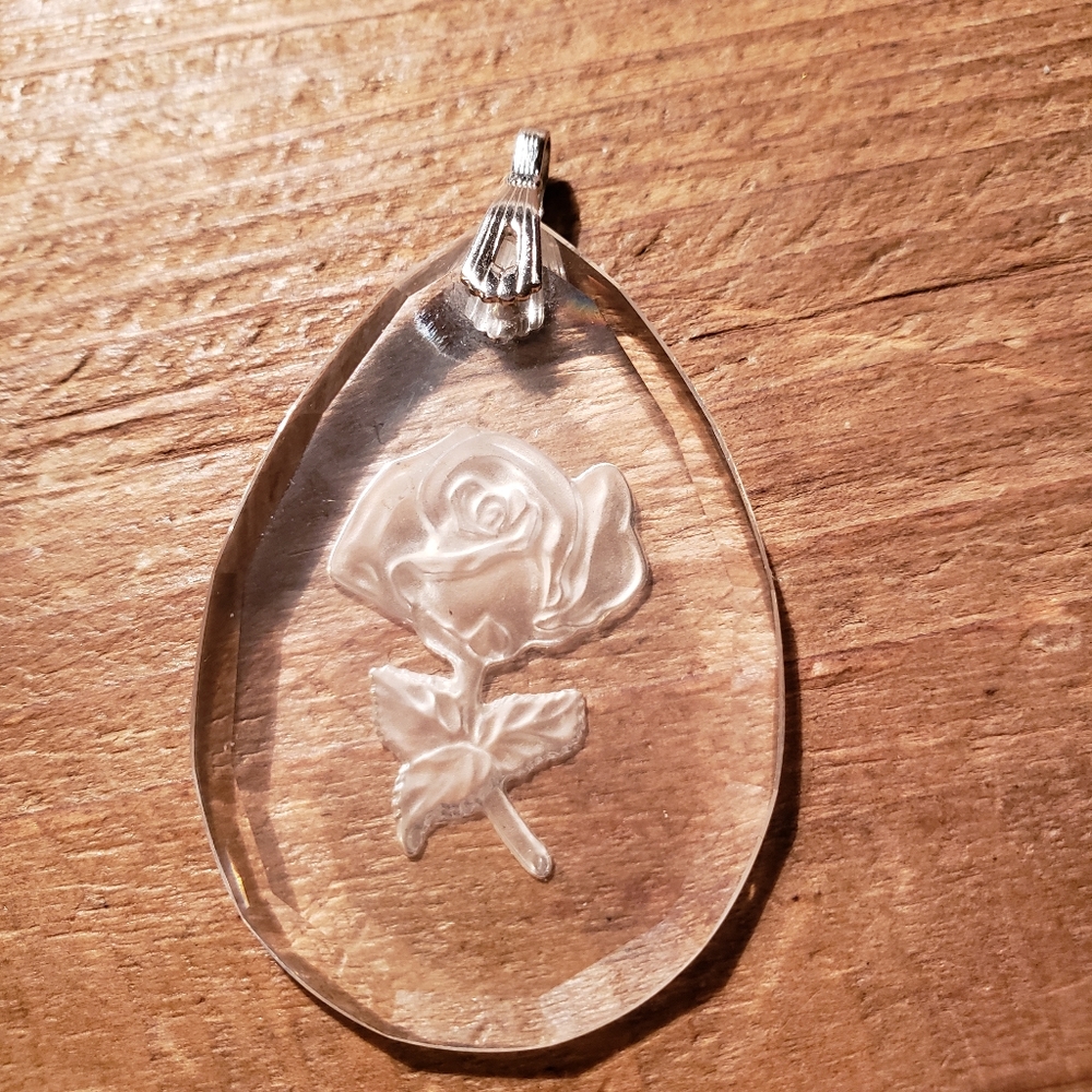 Vintage Hallmark Little Gallery Rose Pendant - Gem